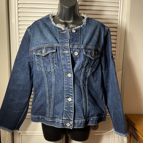 Eddie Bauer | Jackets & Coats | Vintage Eddie Bauer Frayed Denim Jacket ...